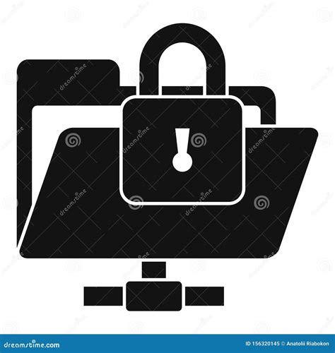 Secured Folder Icon Simple Style Vector Illustration Cartoondealer