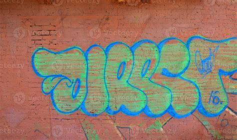 The Texture Of The Wall With Graffiti Which Is Depicted On It The Image Of The Whole And