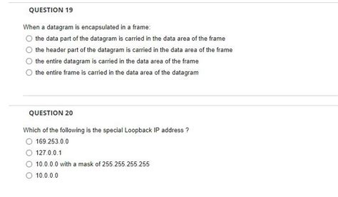 Solved Question 19 When A Datagram Is Encapsulated In A