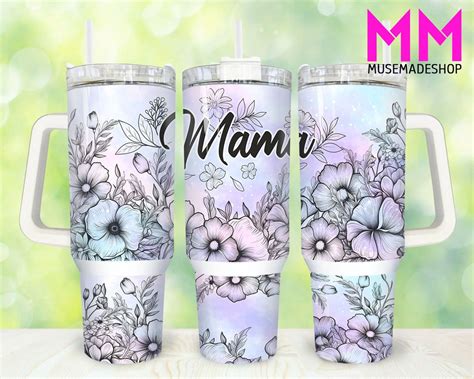 Wildflower Mama 40oz Tumbler Png Mom Tumbler 40oz Png Floral Mom 40oz