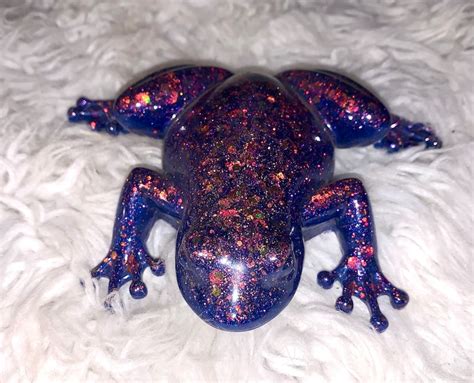 Resin Frog Glitter Frog Paperweight Resin Frog Multi Colored Frog