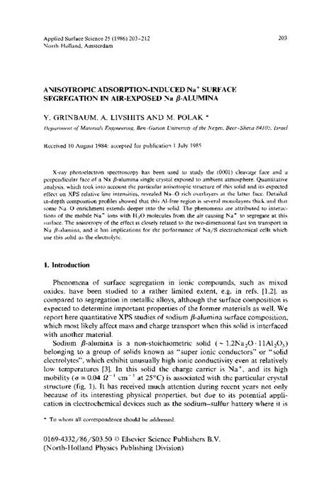 Pdf Anisotropic Adsorption Induced Na Surface Segregation In Air