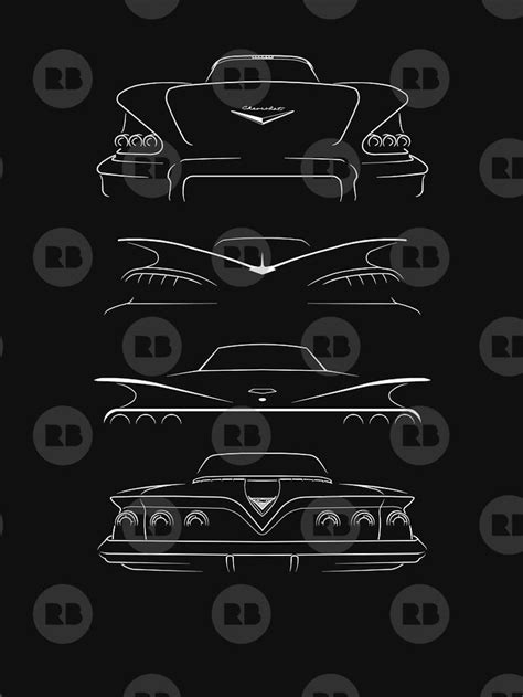 Evolution Of The Impala 1958 1961 Stencil Essential T Shirt For