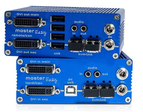 Dual Dvi 4x Usb 2 0 Audio Fiber Kvm Extender Set Over Ip Mastereasy 8123 Set Kvm Switch