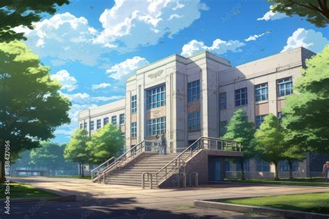 School City Building Anime Visual Novel Game Generate Ai Stock