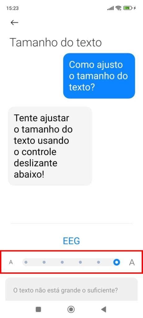 como alterar o tamanho da fonte no android