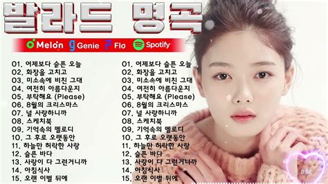 감성 발라드 명곡💖top 100 베스트 발라드 모음 양파🎶90 ~ 2000년대 발라드 명곡 모음 🎶 지친 마음을 위로하는 노래