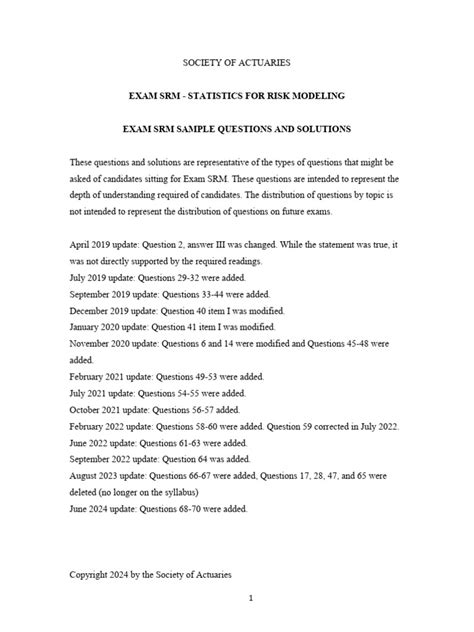 Exam Srm Sample Questions Pdf Regression Analysis Principal