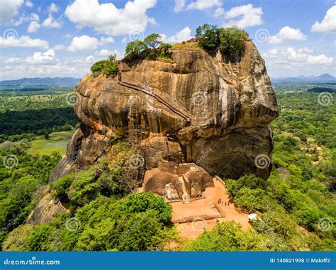 Aerial View From Above Of Sigiriya Or The Lion Rock An Ancient