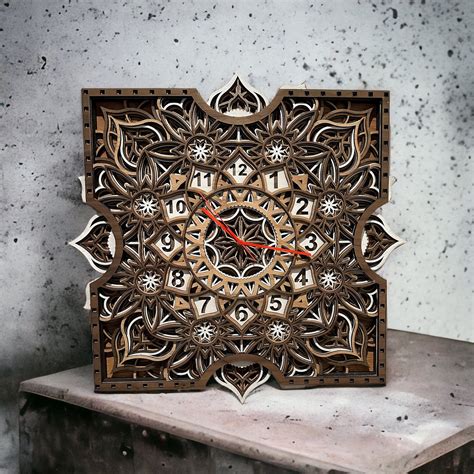 7layer Art Laser Cut Wall Clock Etsy