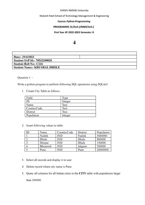 Code Chef 4 Ri Ejr Dwyo S Mukesh Patel School Of Technology Management And Engineering Course