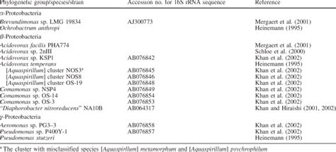 Representatives Of Polyhydroxyalkanoate Pha Degrading Denitrifying Download Table