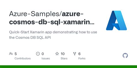 GitHub Azure Samples Azure Cosmos Db Sql Xamarin Getting Started Quick Start Xamarin App