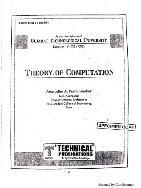 theory of computation technical book 2021 pdf
