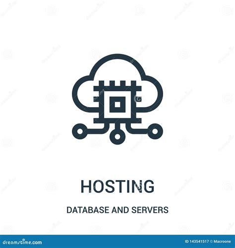 Hosting Icon Vector From Database And Servers Collection Thin Line Hosting Outline Icon Vector
