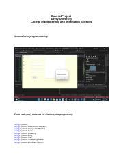 CEIS Project Docx Course Project DeVry University College Of Engineering And Information
