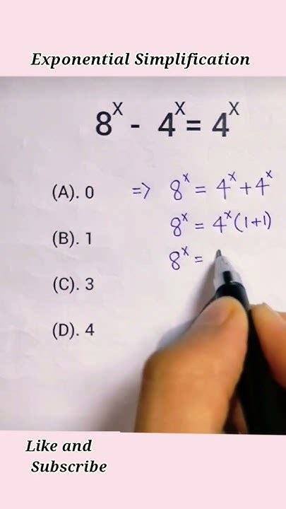 Exponential Maths Problem Maths Shortsfeed Shorts Themathsquad