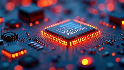 High Tech Ai Circuit Board With Colorful Lights Shows Advanced Tech Processor Integrated