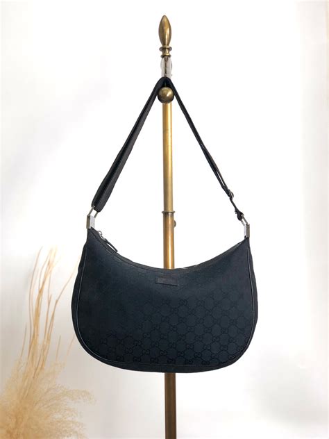 Gucci Gg Canvas Shoulder Bag Black Vintage Ehkk23 Vintageshop Solo