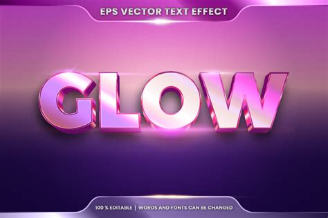 Text Effect Font Style In 3d Glow Words Graphic By Visitindonesia