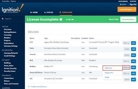 Modbus Address Mapping Ignition User Manual
