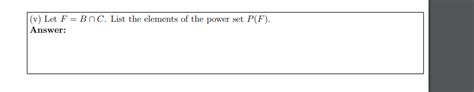 Solved Consider The Following Sets Chegg