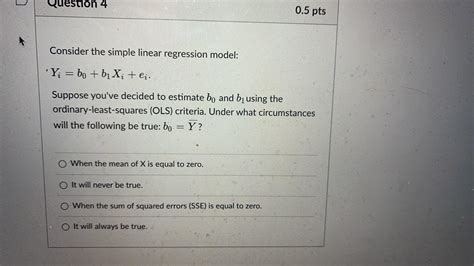 Solved Consider The Simple Linear Regression Model Chegg