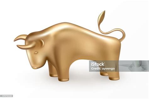 2021년 새해의 상징은 중국 음력에 황소의 표시입니다 골든 불 격리 3d 아이콘과 로고 소 나 소의 현실적인 금 조각상 3차원 형태에 대한 스톡 벡터 아트 및 기타 이미지