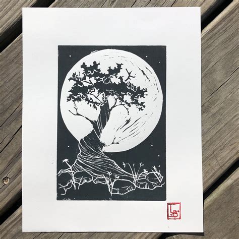 Linoleum Tree Prints