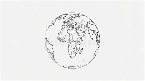 Simple Line Drawing Of A Globe Stock Illustration Illustration Of Icon Earth 321517427