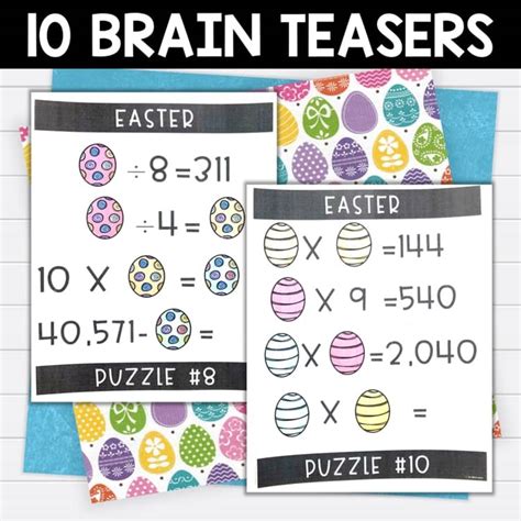 Easter Logic Puzzles 5th Grade Brain Teasers Multiplication And Long