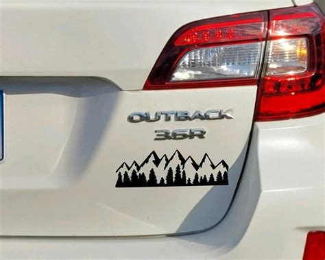 Mountains Car Decal Mountain Trees Car Sticker Adventurer Sticker Hiker Sticker Car