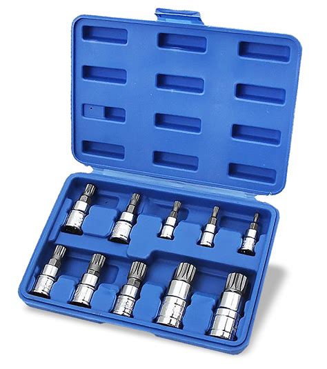 Stark Usa 33600 10pc Xzn Tampered Triple Square Spline Bit Socket 12 P Stark Usa