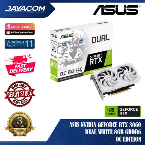 Asus Nvidia Geforce Rtx Dual White Oc Edition Gb Gddr Ready Stock