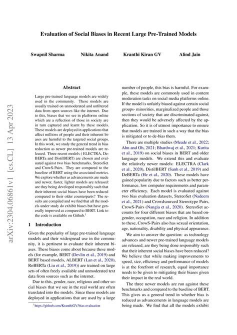 Evaluation Of Social Biases In Recent Large Pre Trained Models Deepai