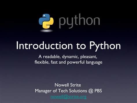 Introduction to python | PPT