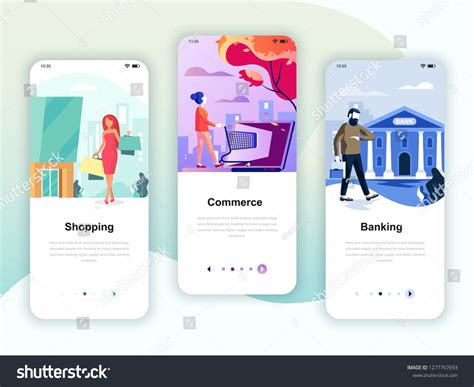 Set Onboarding Screens User Interface Kit Stock Vector Royalty Free 1277767693