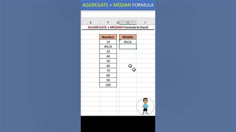 Aggregate Median Formula In Excel Excel Exceltips Exceltutorial