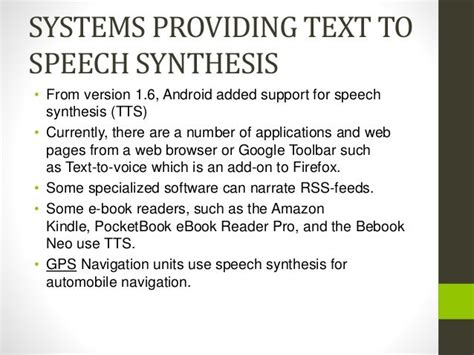 Speech Synthesis Technology