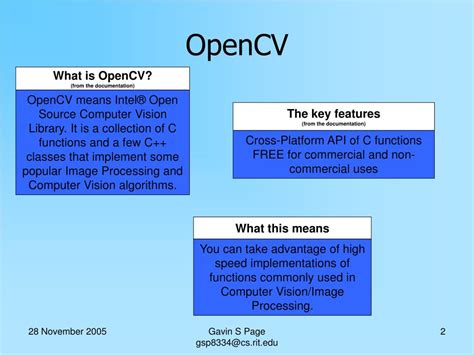 PPT OpenCV Tutorial PowerPoint Presentation Free Download ID 5889