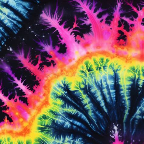 Colorful Tie Dye Pattern With Vibrant Splashes Stock Illustration