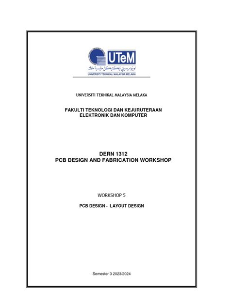 Workshop 6 Pcb Design Layoutdesign Pdf Printed Circuit Board Resistor