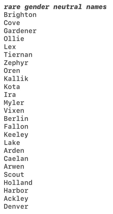 Rare Gender Neutral Non Binary Names In 2022 Name Inspiration