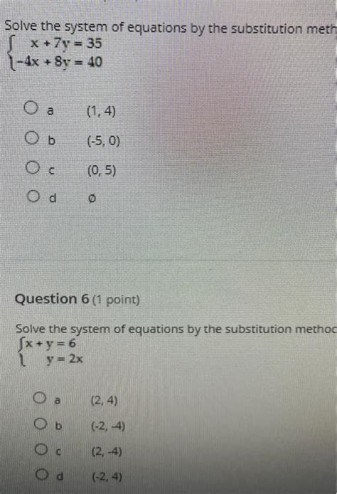 solved solve the system of equations by the substitution