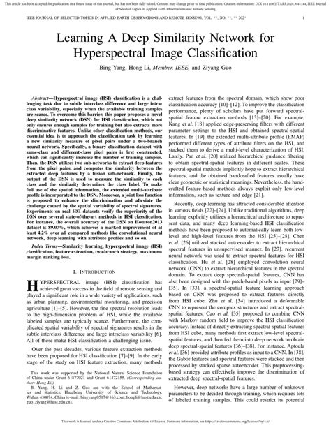 Pdf Learning A Deep Similarity Network For Hyperspectral Image Classification