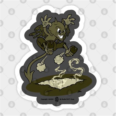 Retro Jumping Devil Cartoon Cartoon Sticker Teepublic