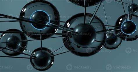 Abstract Background Design Using Metallic Ball Pattern With Connection With Predominately Black