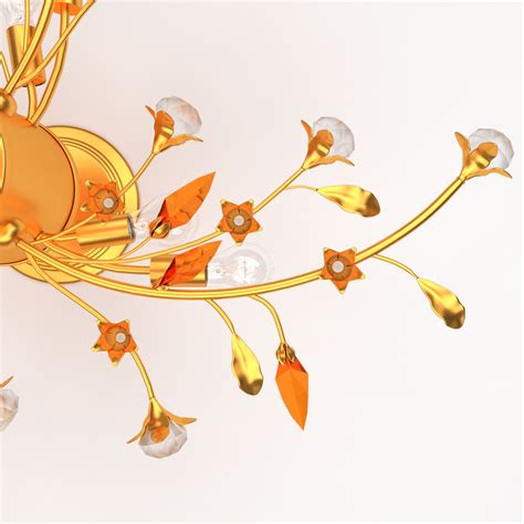 꽃 샹들리에 3d 모델 20 Blend Obj Free3d