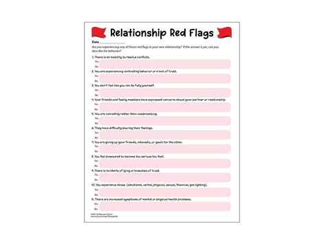 New Relationship Red Flags With Questionnaire Etsy Uk