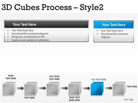 D Cubes Process Style Powerpoint Presentation Slides Presentation PowerPoint Templates